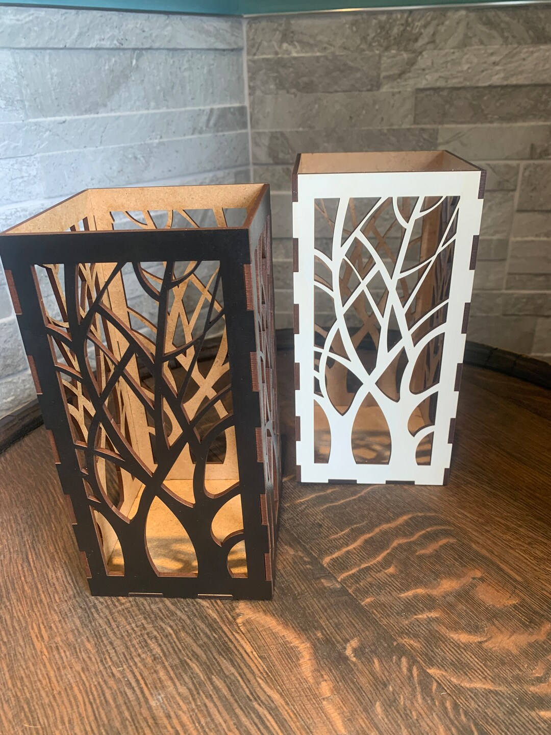 Forest Trees Candle Holder - Shadow Cast - Votive Candle Holder - Tea ...