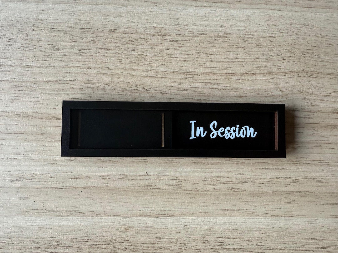 Small Black Personalised Slider Door Sign, Sliding Door Sign, Meeting ...