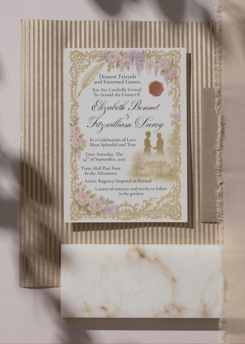 Bridgerton Inspired Wedding Invitation – Printable & Elegant | Editable ...