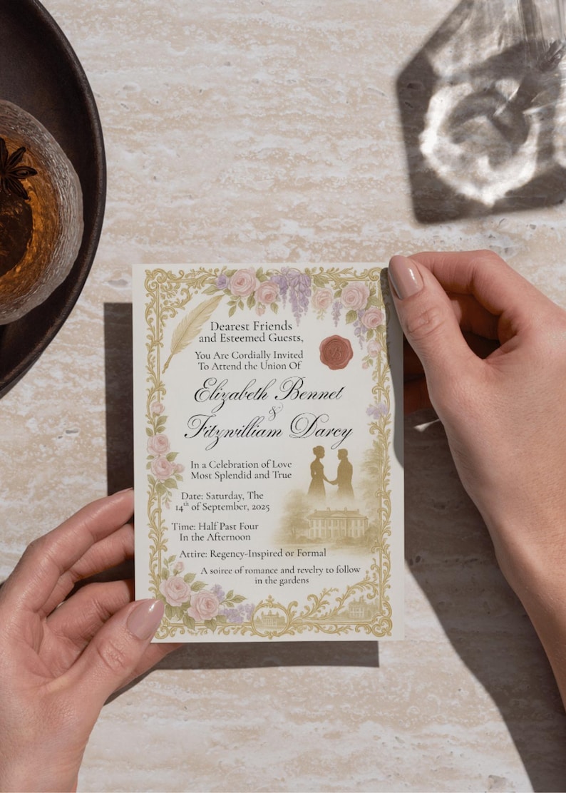 Bridgerton Inspired Wedding Invitation – Printable & Elegant | Editable ...