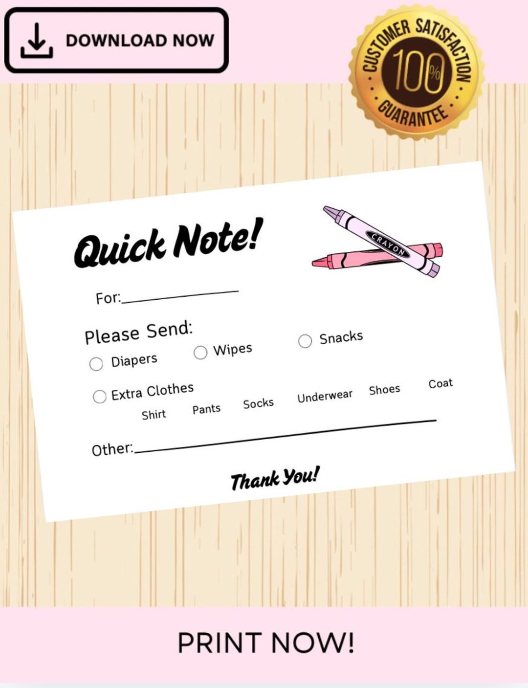 Quick Note, Daycare Notes, Home Daycare, Note to Home, Parent Notes ...