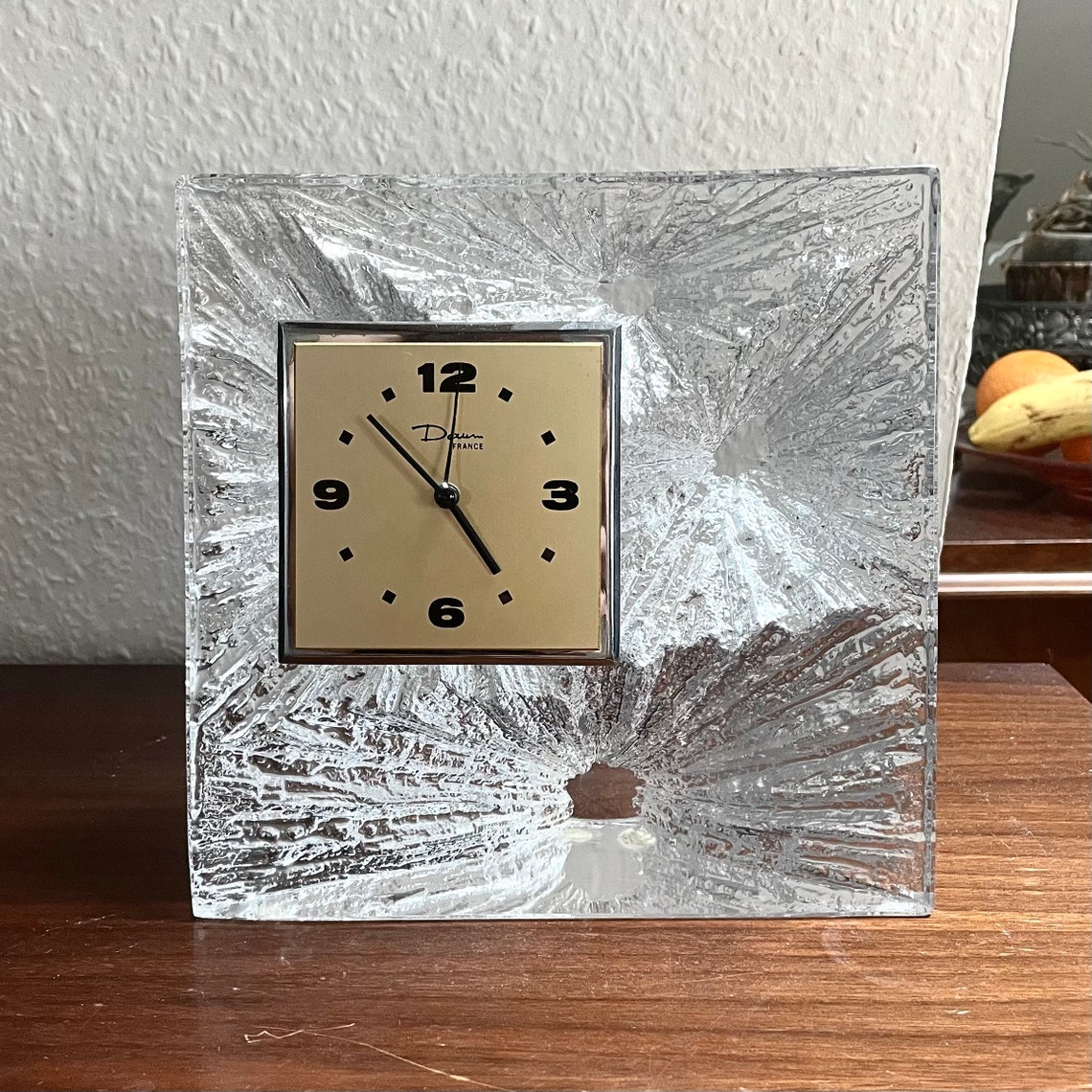 Daum Big Crystal Glass Clock France - Etsy
