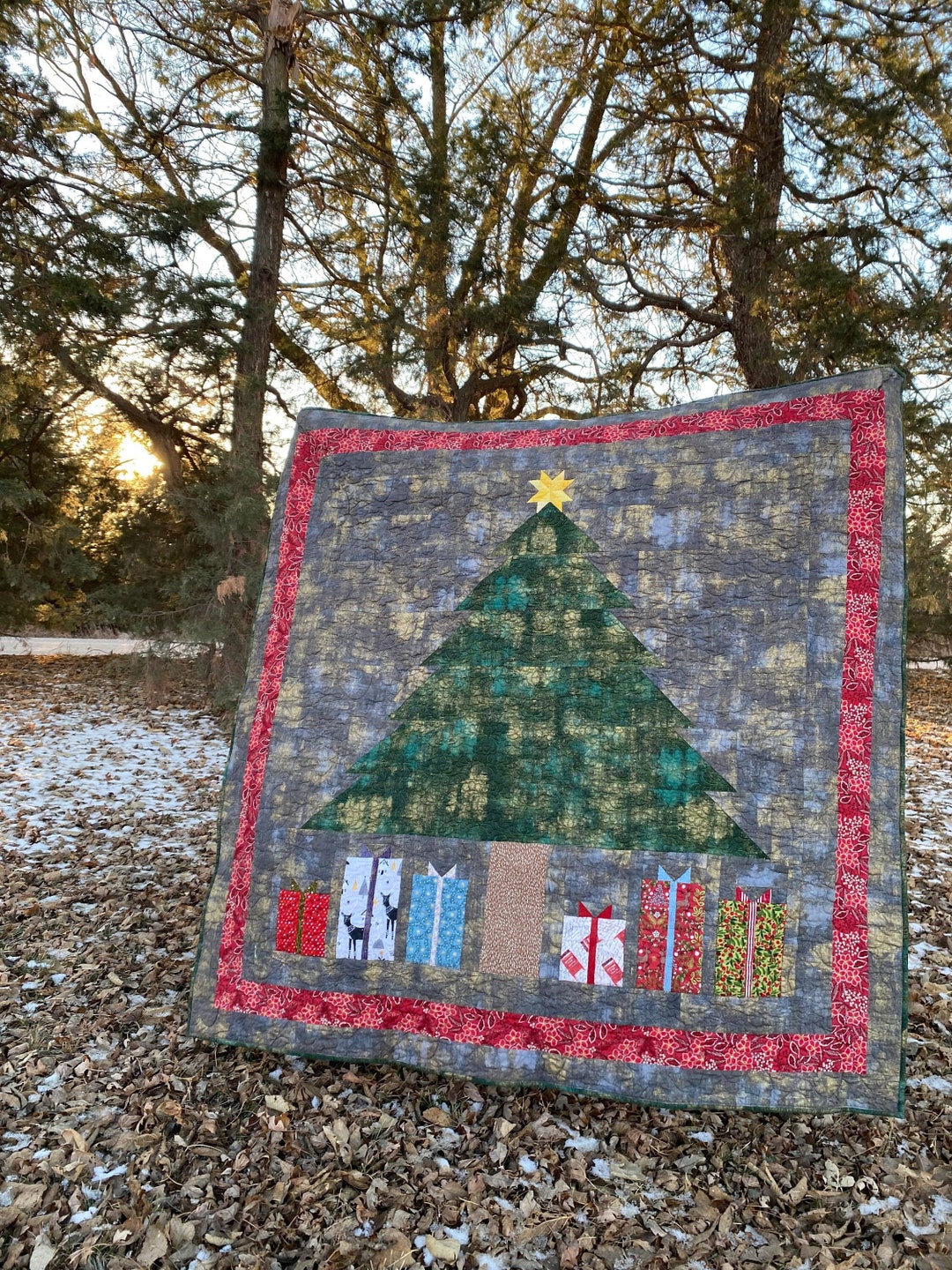 Christmas & Winter Large Tree Quilt - Etsy