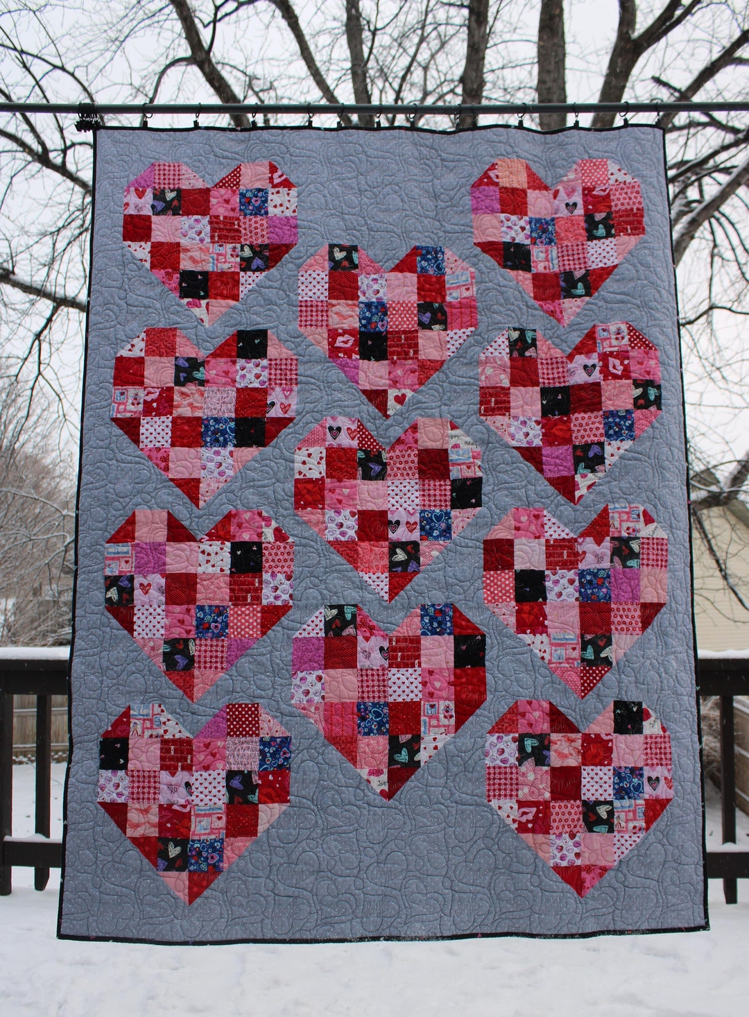 Valentines Day Quilt - Heart Quilt - Etsy