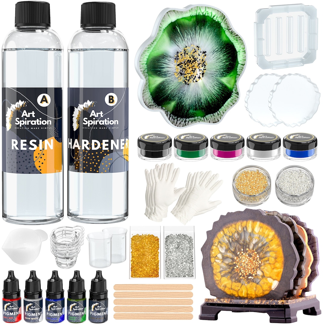 Artspiration Crystal Clear Epoxy Resin Kit for Beginners 16 Oz With ...