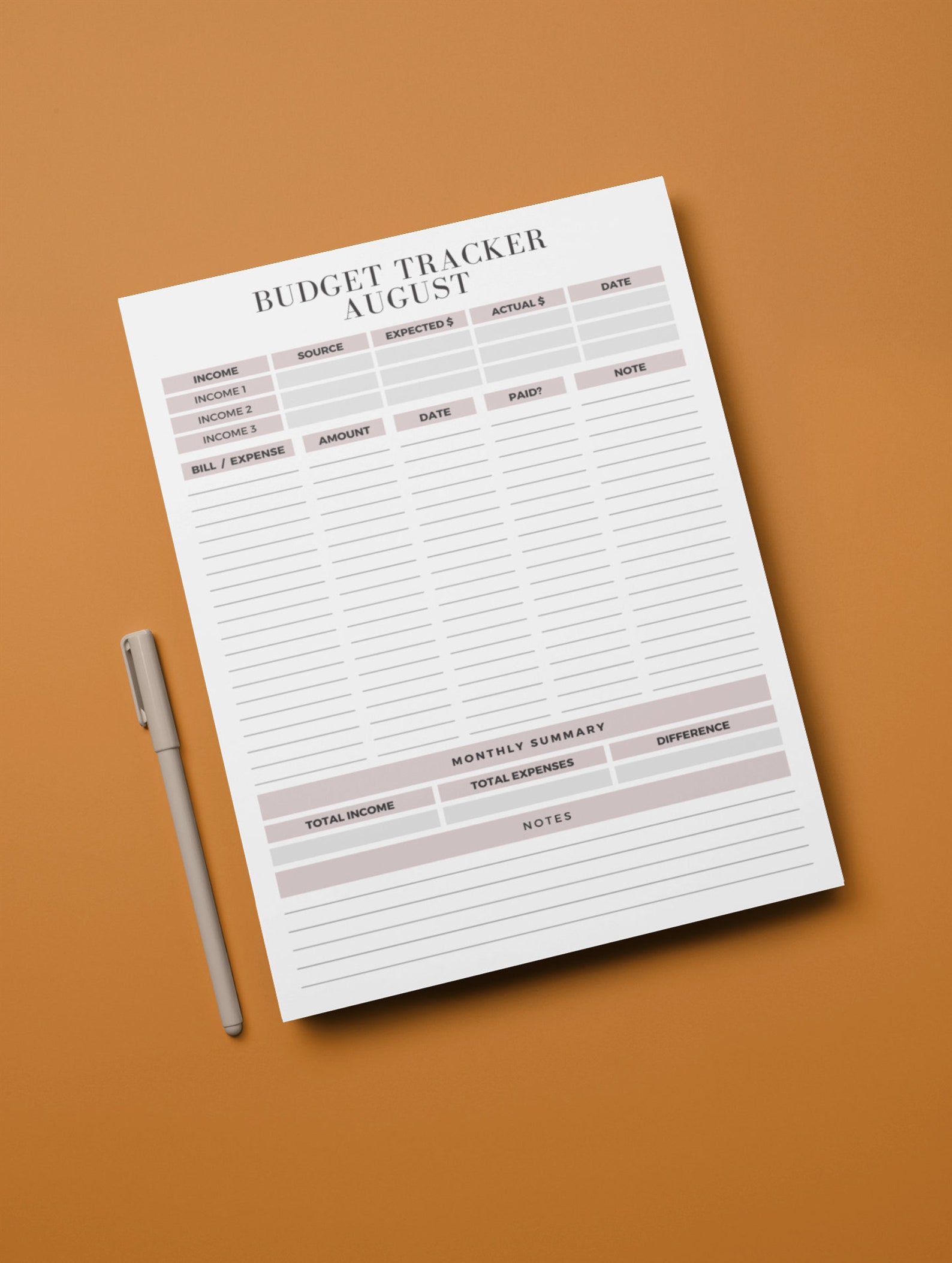 12 Months Monthly Budget Tracker Printable Goodnotes Journal Printable ...