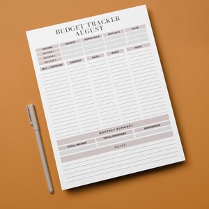 12 Months Monthly Budget Tracker Printable Goodnotes Journal Printable ...