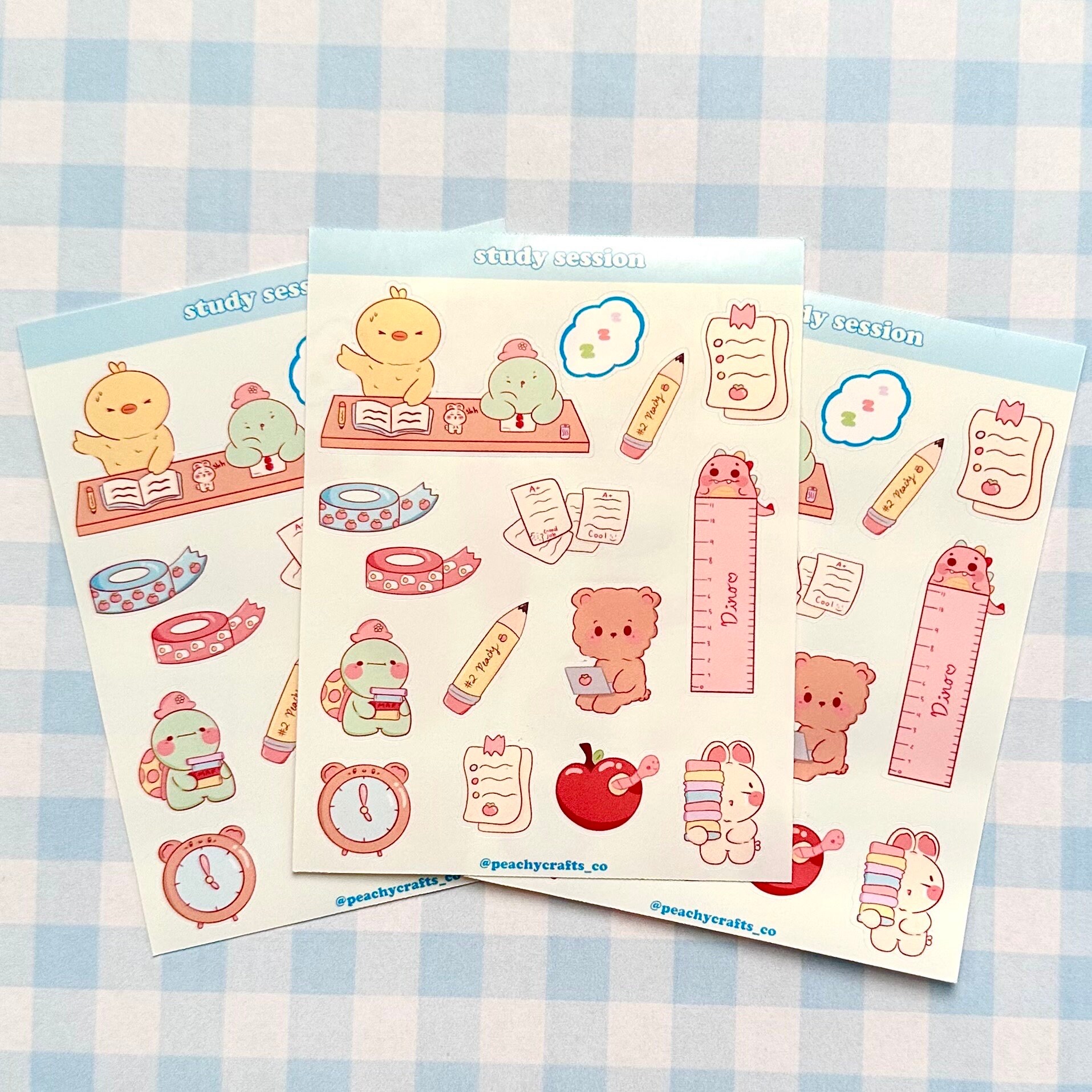 Study Session Sticker Sheet School Stickers Kawaii Stickers Cute ...