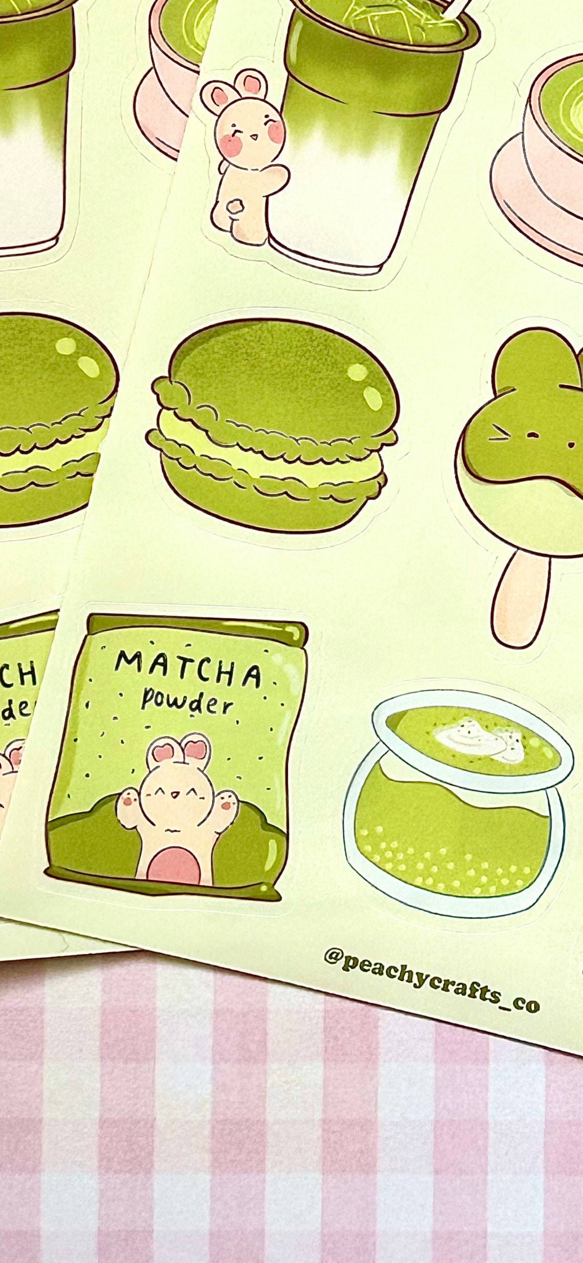 Matcha Sticker Sheet Matcha Food Drink Stickers Kawaii Stickers Cute ...