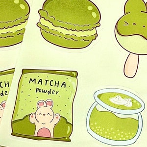 Matcha Sticker Sheet Matcha Food Drink Stickers Kawaii Stickers Cute ...
