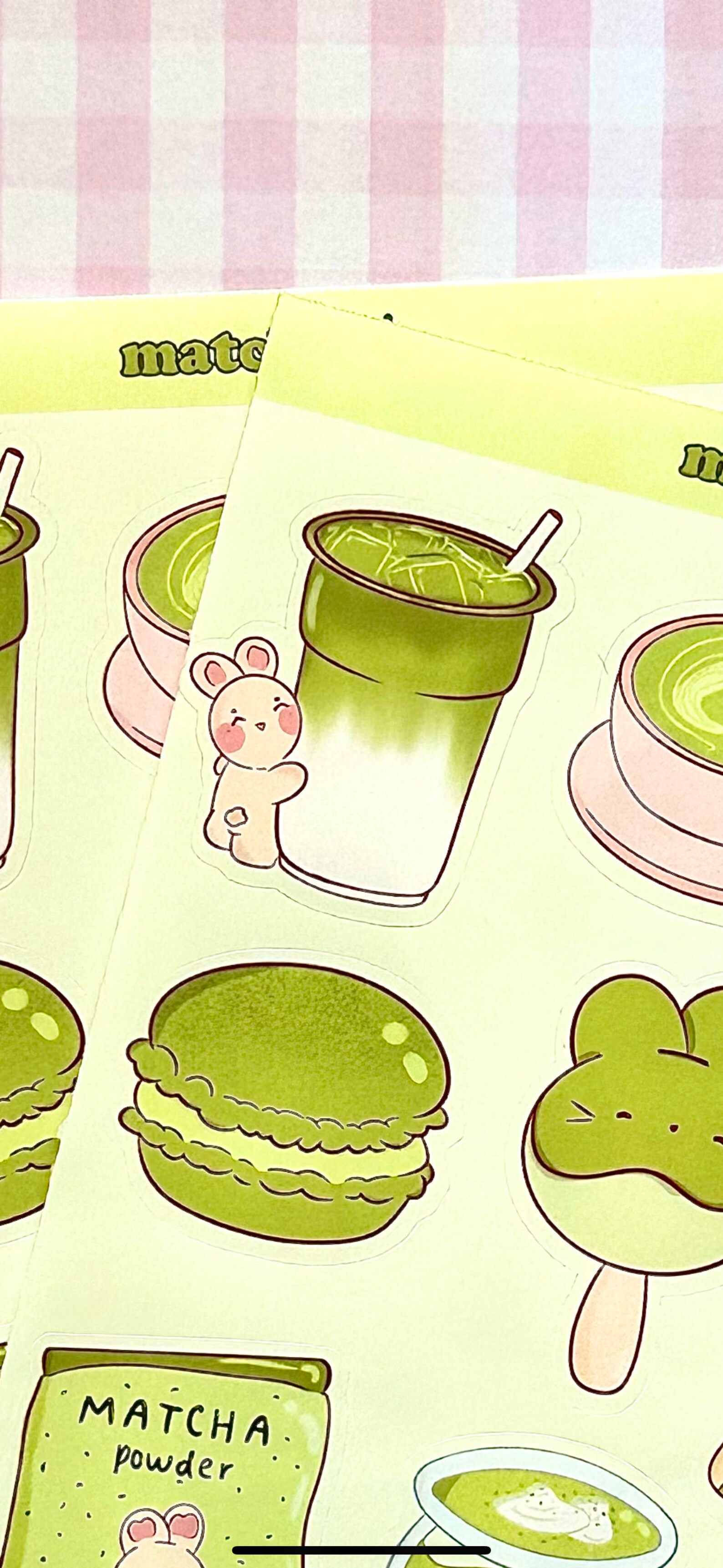 Matcha Sticker Sheet Matcha Food Drink Stickers Kawaii Stickers Cute ...