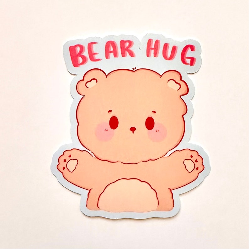 Bear Hug Sticker Cute Bear Sticker Cute Animal Sticker Cute Sticker ...