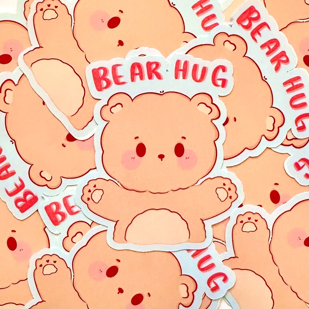 Bear Hug Sticker Cute Bear Sticker Cute Animal Sticker Cute Sticker ...
