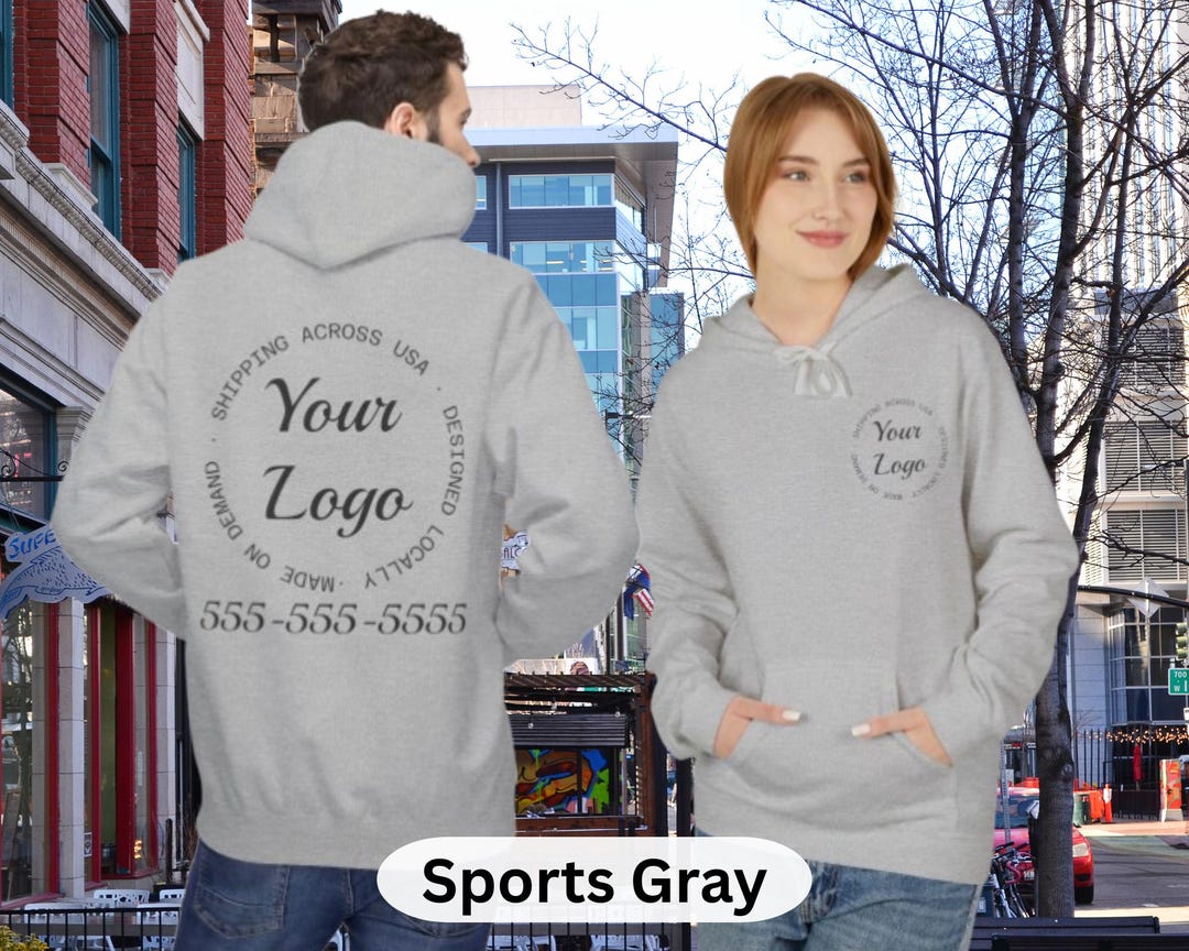 Personalized Logo Hoodie, Custom Company Apparel - Etsy