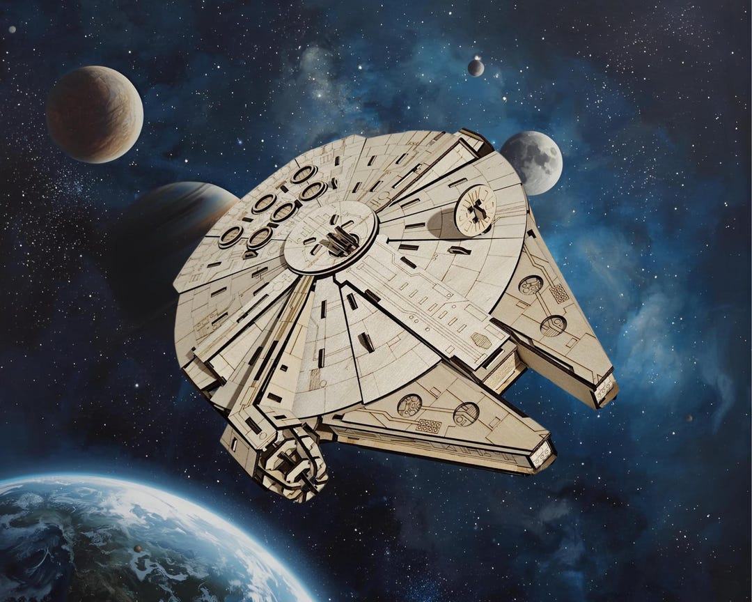 Millennium Falcon Model Custom 3D Wood Puzzle Science Fiction Gifts for ...