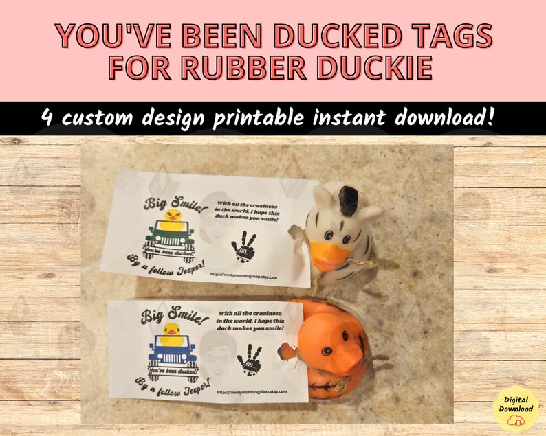 You've Been Ducked Tags for Jeeps, Printable Ducking Labels for Rubber ...