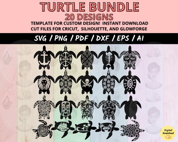 Nautical Sea Turtle Svg Bundle Island Tortoise Svg and Dxf - Etsy