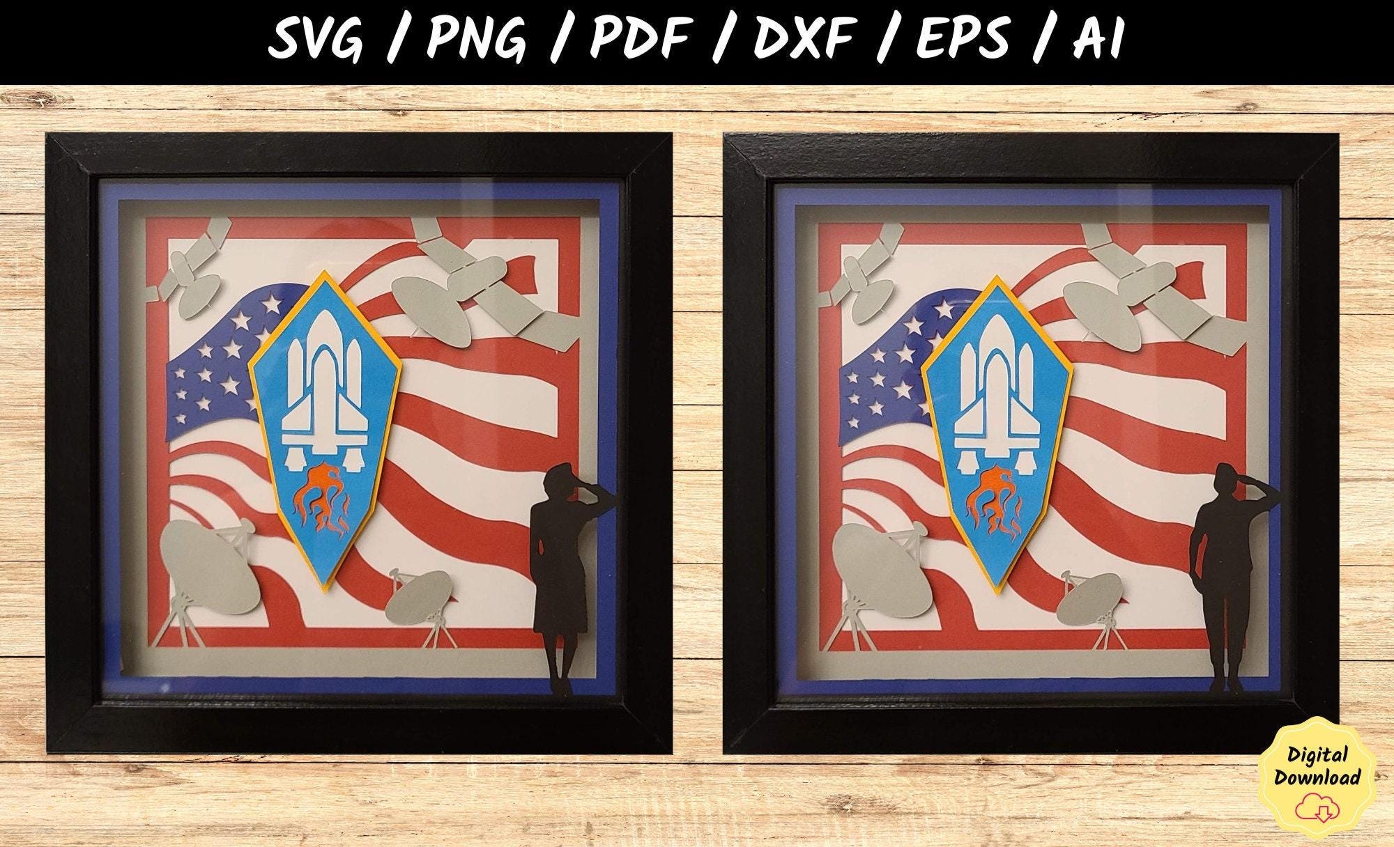 Female Guardian Shadow Box SVG Woman Veteran Gift Military Female ...