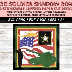 Military Light Box Svg, Soldier Paper Cut SVG, Saluting Soldier Svg ...