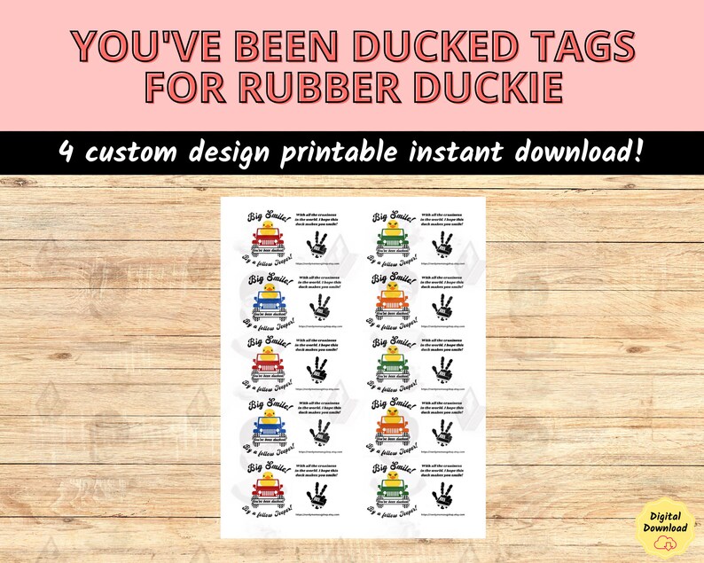 You've Been Ducked Tags for Jeeps, Printable Ducking Labels for Rubber ...