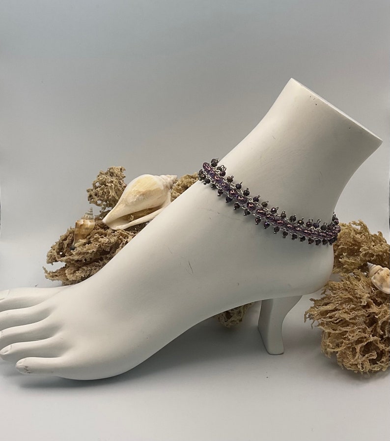 Anklet - Amethyst Band - Etsy