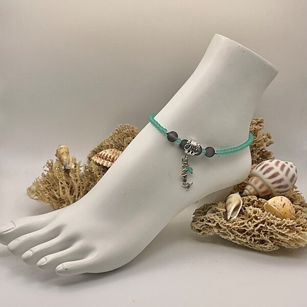 Aqua Anklet - Etsy