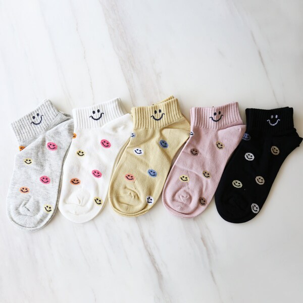 Smiley Ankle Socks - Etsy