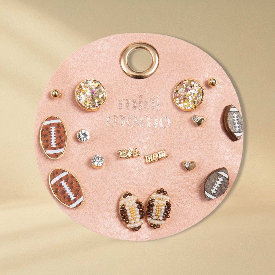 Football Stud Earring Set, Game Day Jewelry Gift - Etsy
