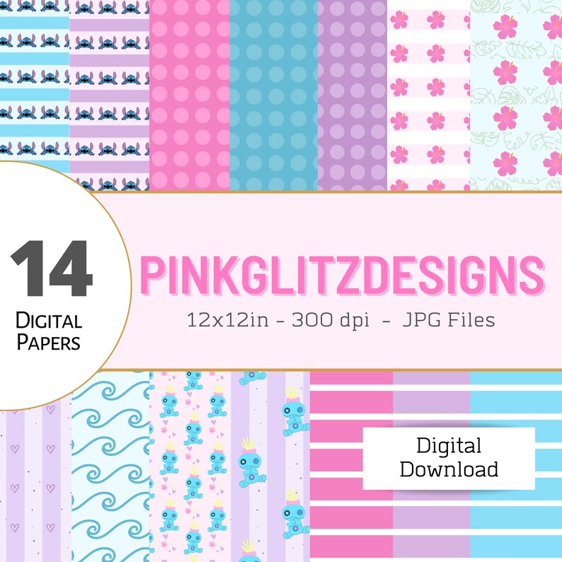 Stitch Digital Paper, Stitch Pattern, Digital Paper, Papeles Digitales ...
