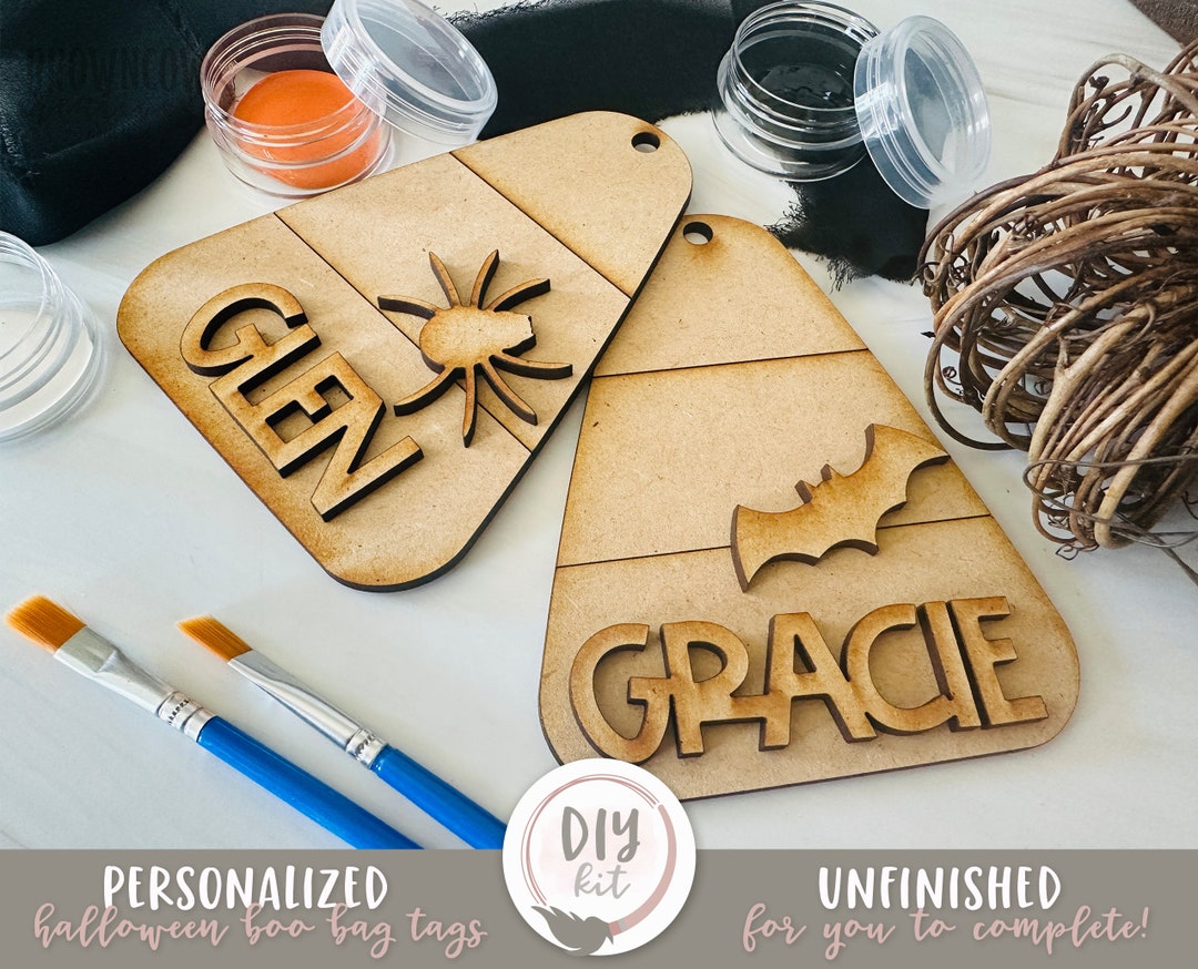 Halloween Boo Bag Tag DIY Kit Halloween DIY Paint Kit for - Etsy