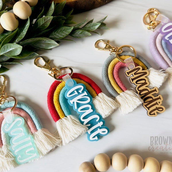 Rainbow Keychain - Etsy