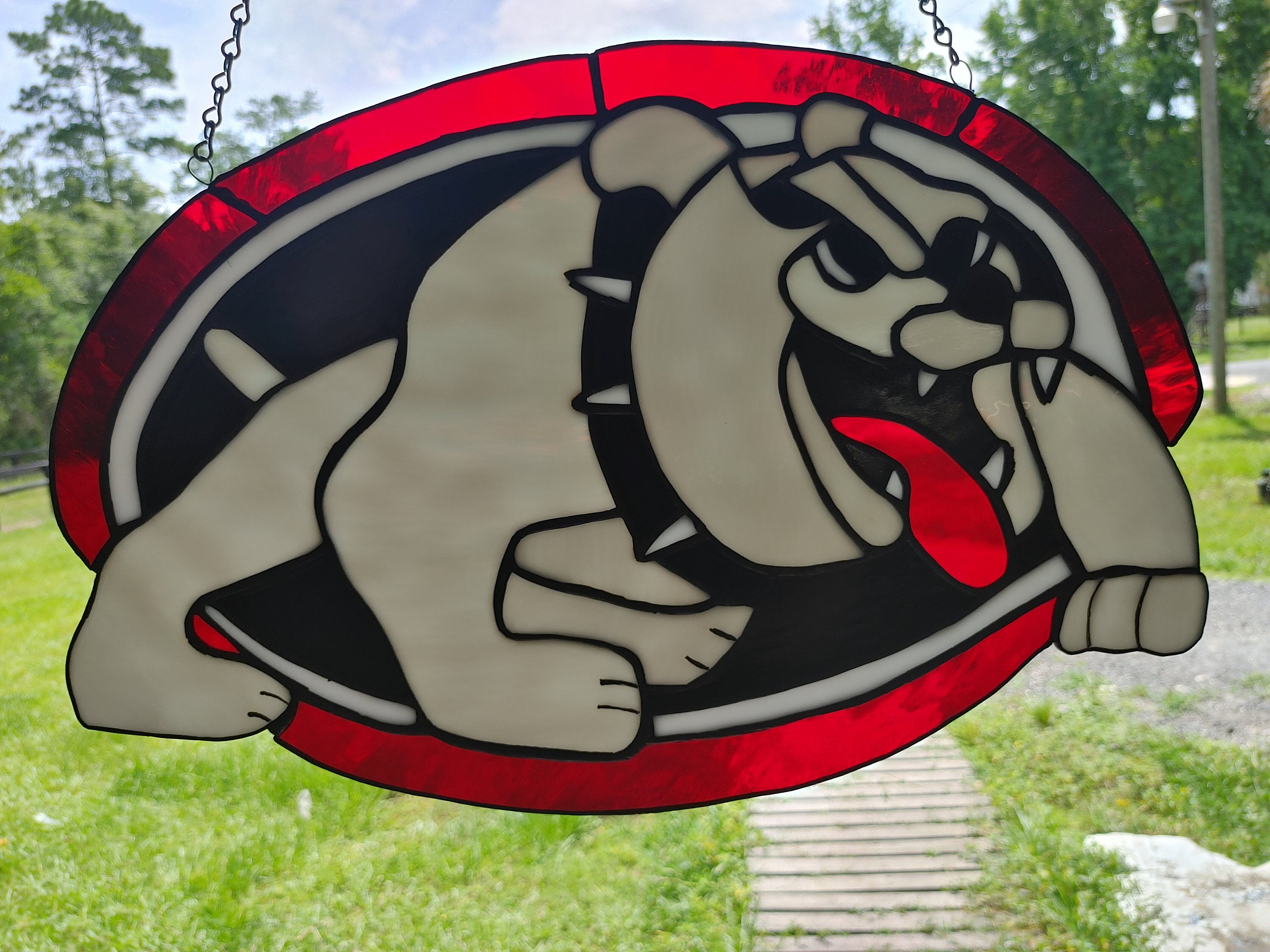 Stained Glass Ga Bulldog - Etsy