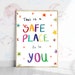Safe Place Wall Art Classroom Decor Children's Room Decor Calming ...