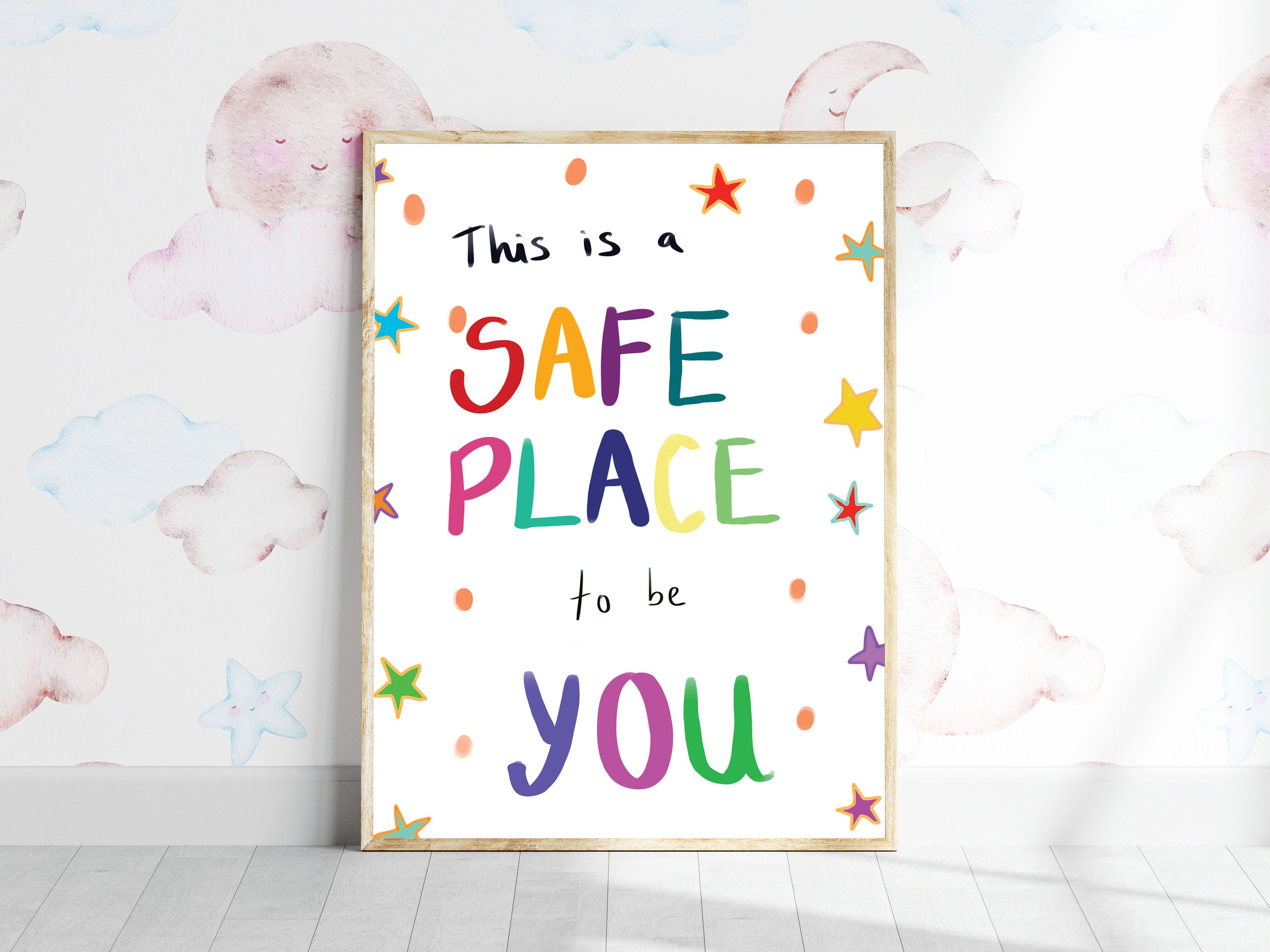 Safe Place Wall Art Classroom Decor Children's Room Decor Calming ...