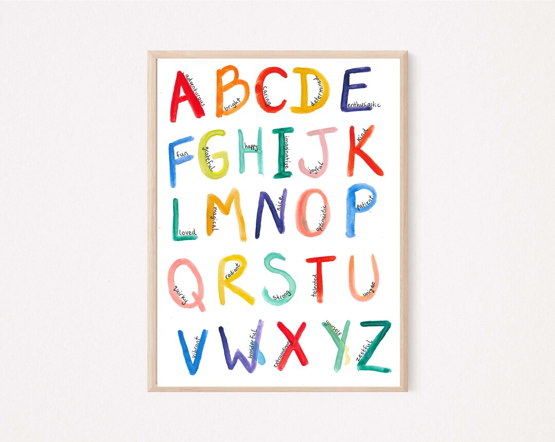 Positive Bedroom Decor Positive Affirmations Alphabet Poster for Kids ...