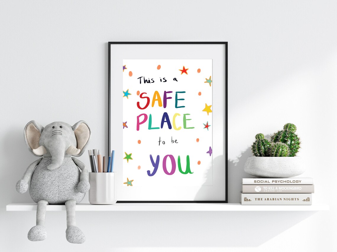 Safe Place Wall Art Classroom Decor Children's Room Decor Calming ...