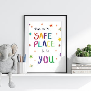 Safe Place Wall Art Classroom Decor Children's Room Decor Calming ...