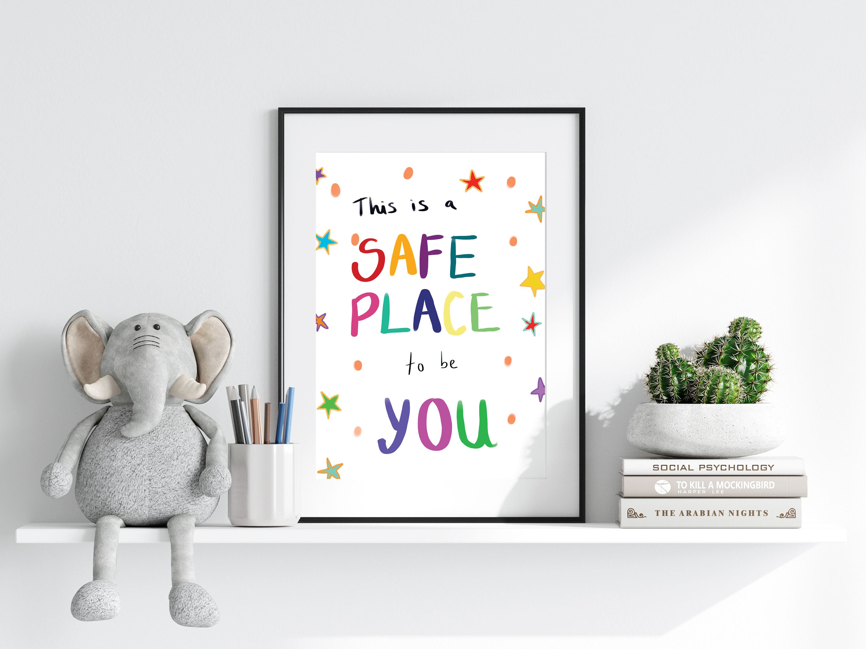 Safe Place Wall Art Classroom Decor Children's Room Decor Calming ...