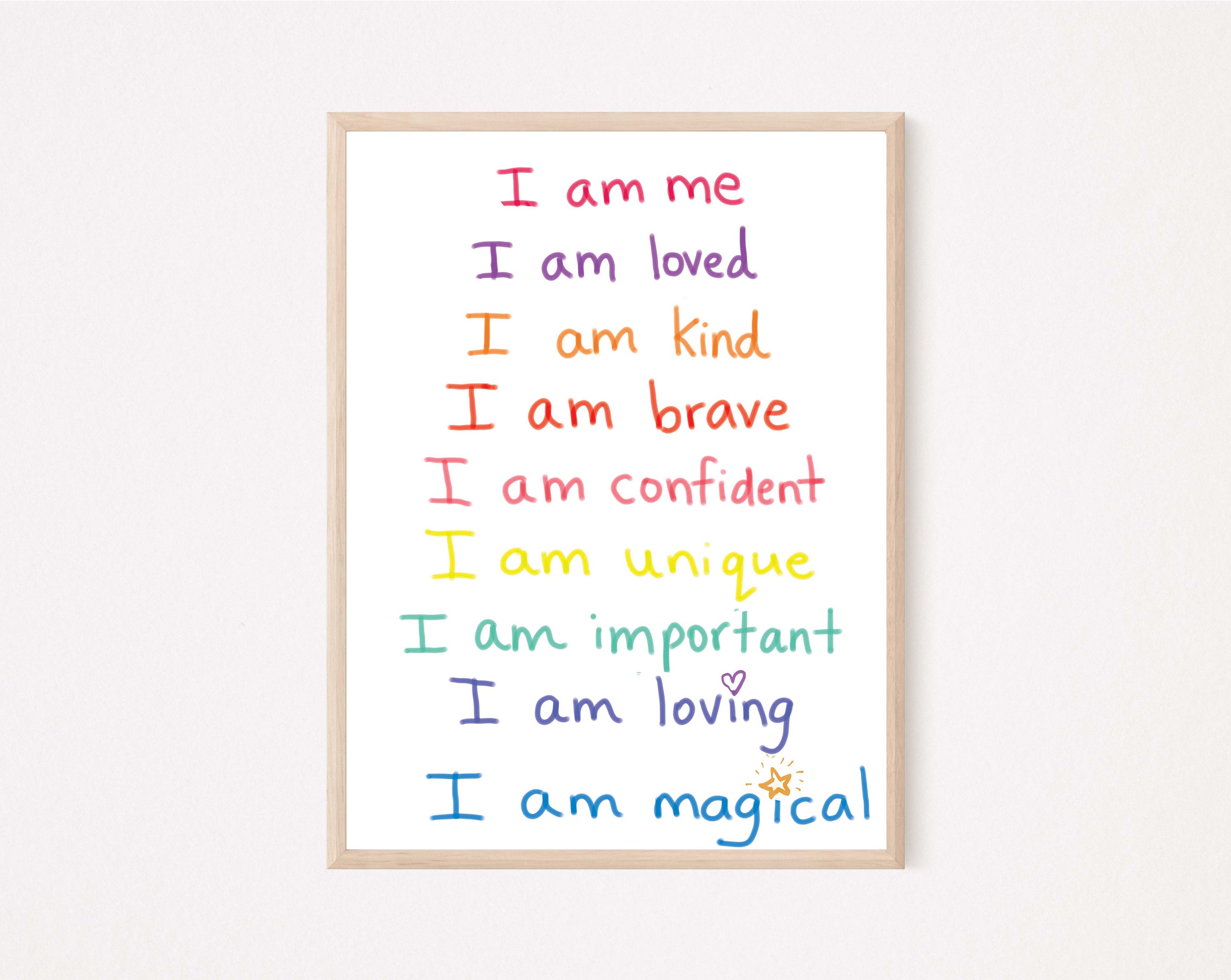 Positive Affirmations Classroom Motivational Poster for Kids Growth ...