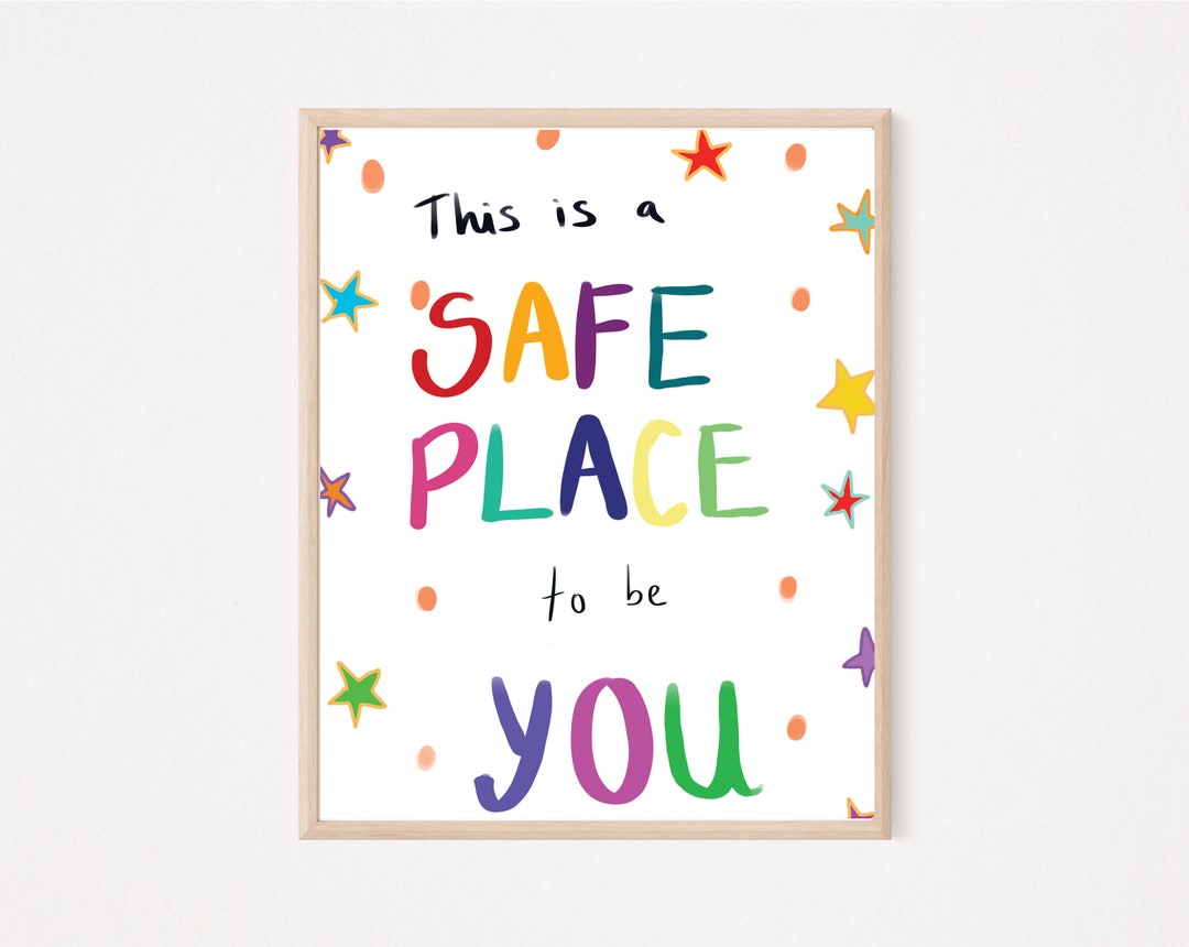 Safe Place Wall Art Classroom Decor Children's Room Decor Calming ...