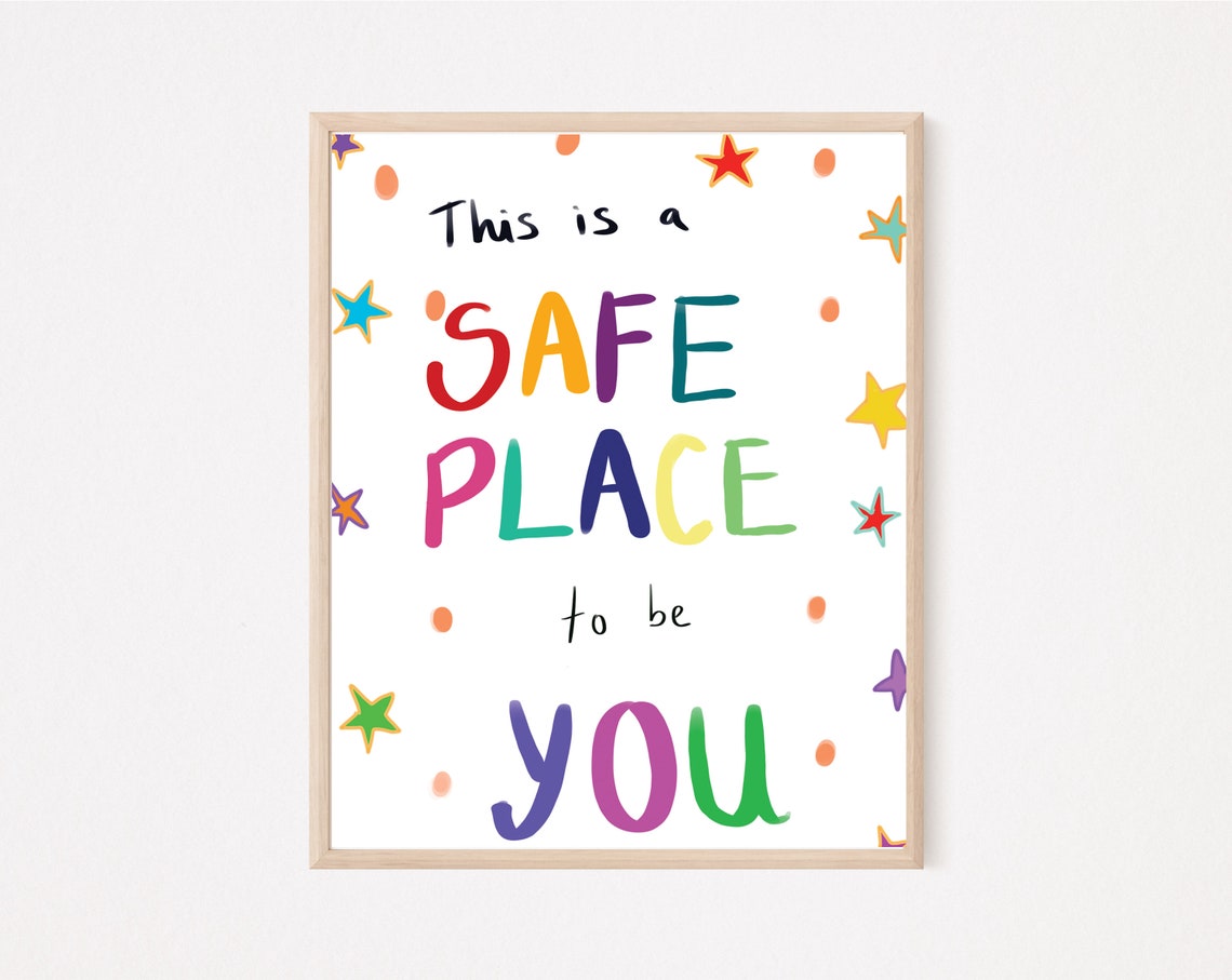 Safe Place Wall Art Classroom Decor Children's Room Decor Calming ...