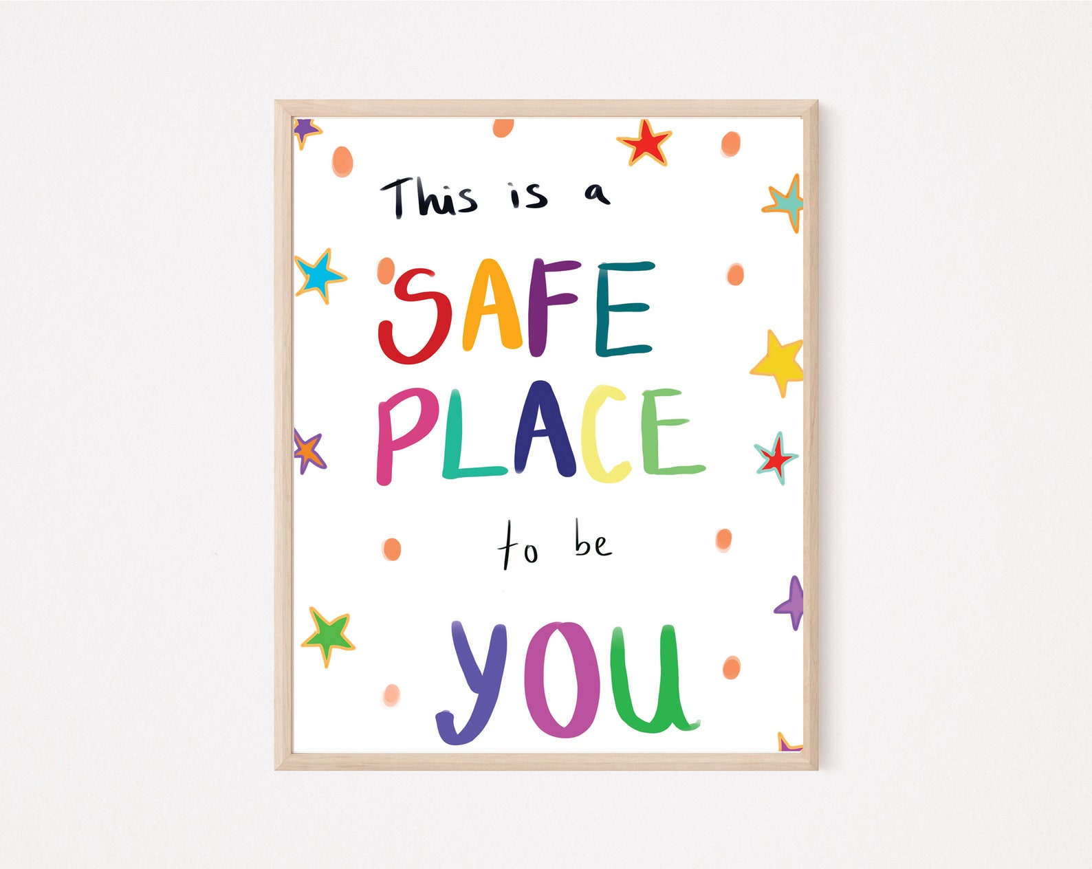 Safe Place Wall Art Classroom Decor Children's Room Decor Calming ...