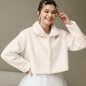 Ivory Eco Faux Fur Wedding Jacket: the Ultimate Bride Winter Cover-up ...