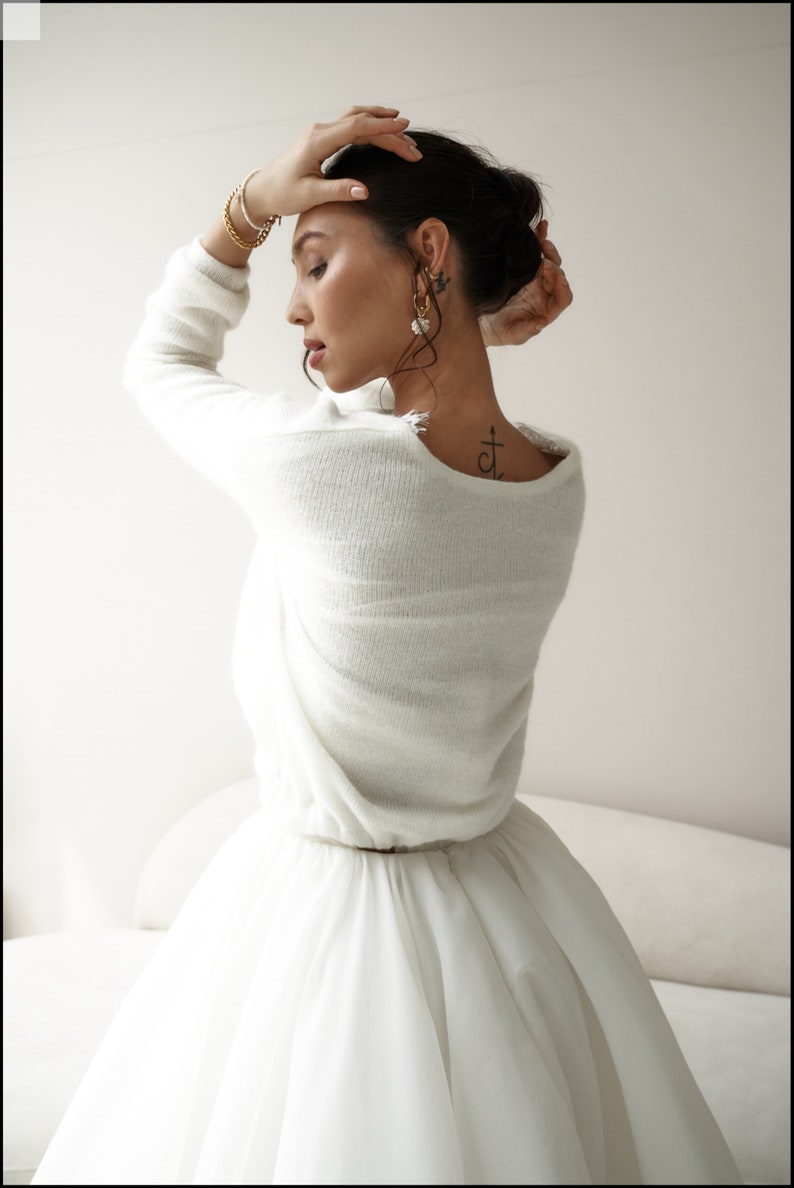 Bridal Sweater Modern Bride Wedding Top Ivoy Sweater With - Etsy