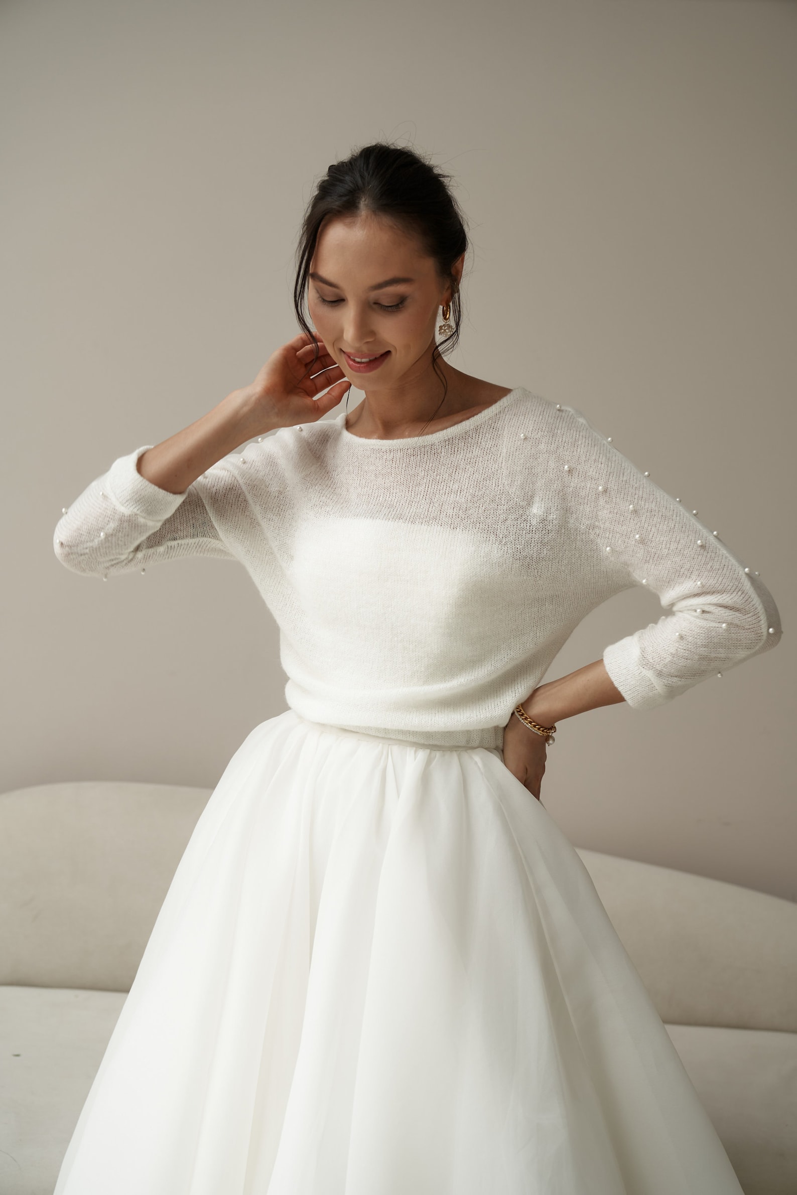 Bridal Jacket Bridal Sweater Boho Bride Knit Sweater With - Etsy