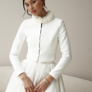 Winter Bridal Jacket, Coat for Wedding, Ivory Wedding Jacket, Cover for ...