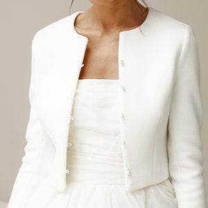 Wedding White Bridal Jacket. Premium Warm Dress Topper for Wedding ...