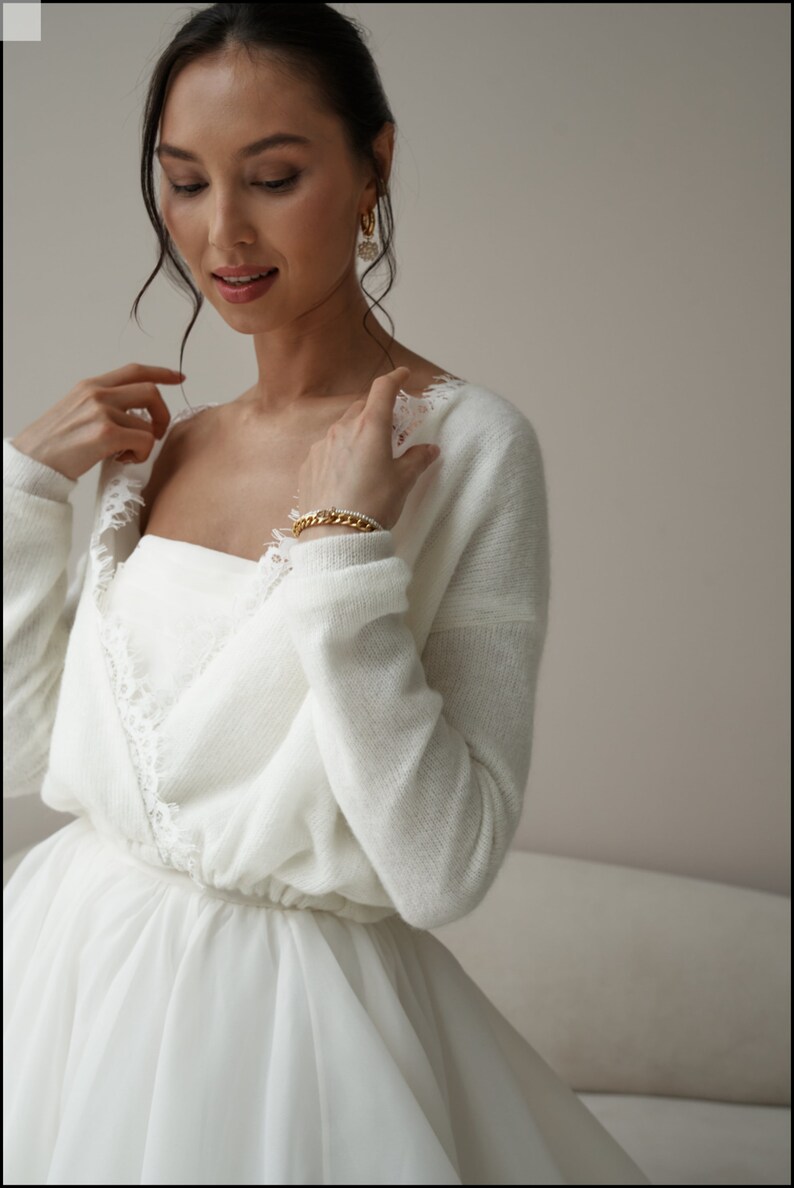 Bridal Sweater Modern Bride Wedding Top Ivoy Sweater With - Etsy