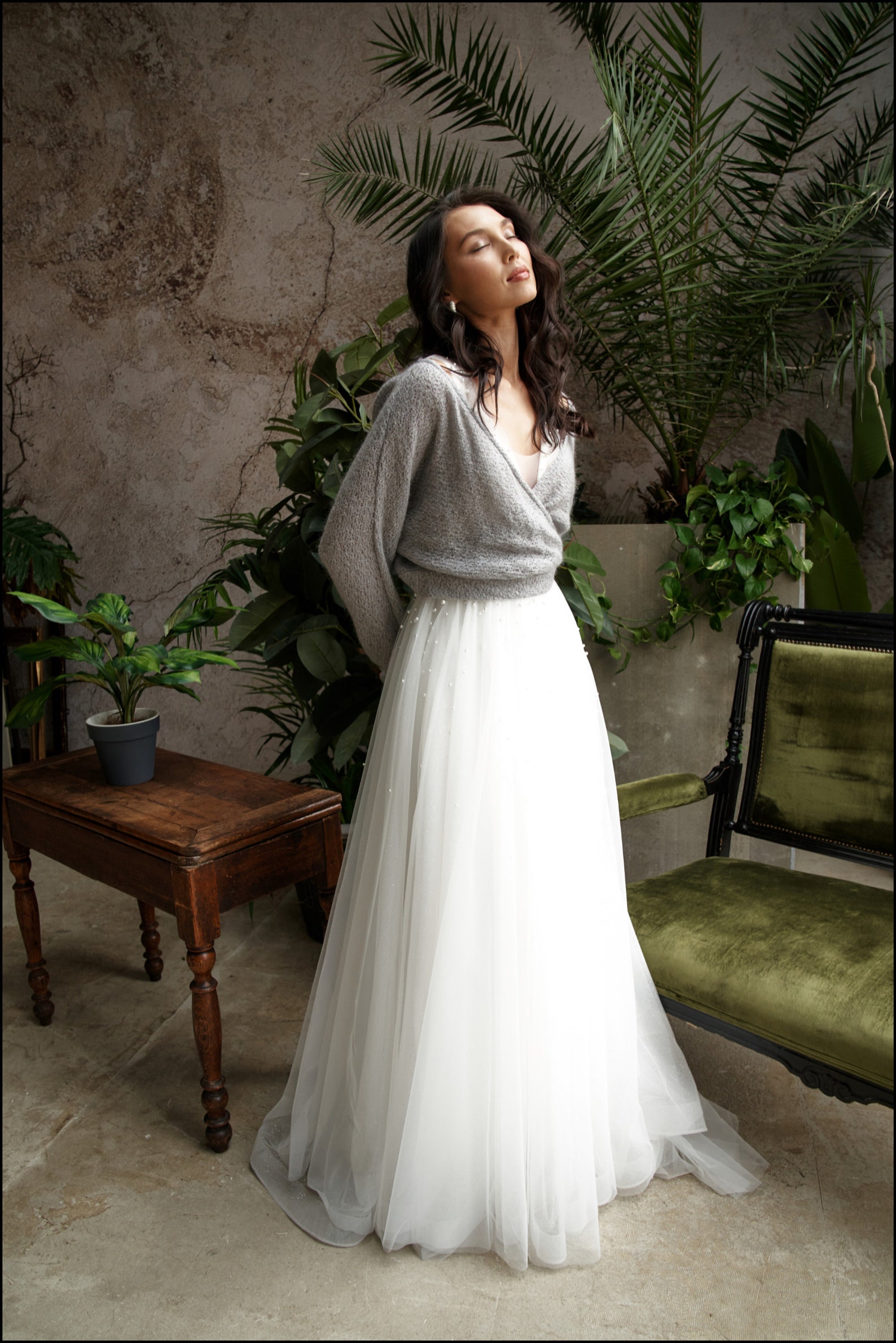 Bridal Sweater Grey Wool Cardigan Warm Bridal Coat Wedding - Etsy