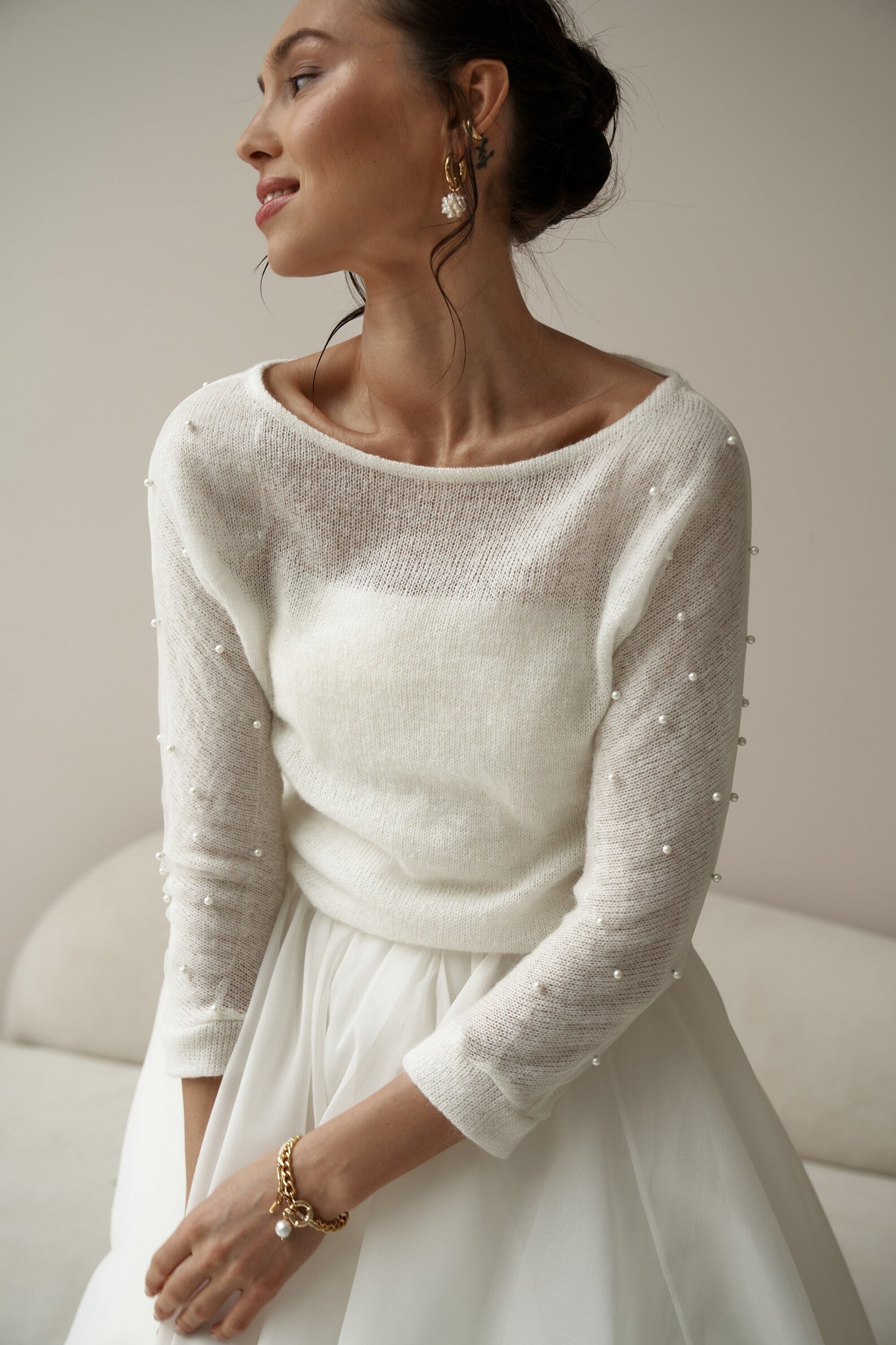 Bridal Jacket Bridal Sweater Boho Bride Knit Sweater With - Etsy